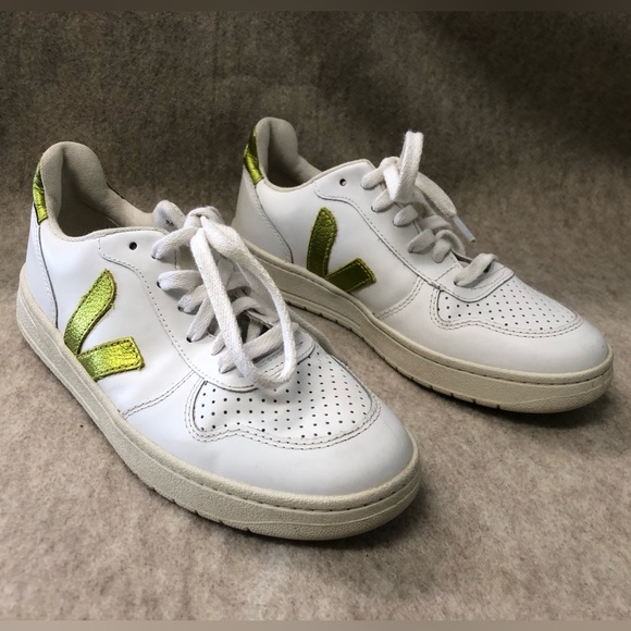 Veja | Shoes | Veja V Womens Metallic Lime Sneakers Size 5 | Poshmark